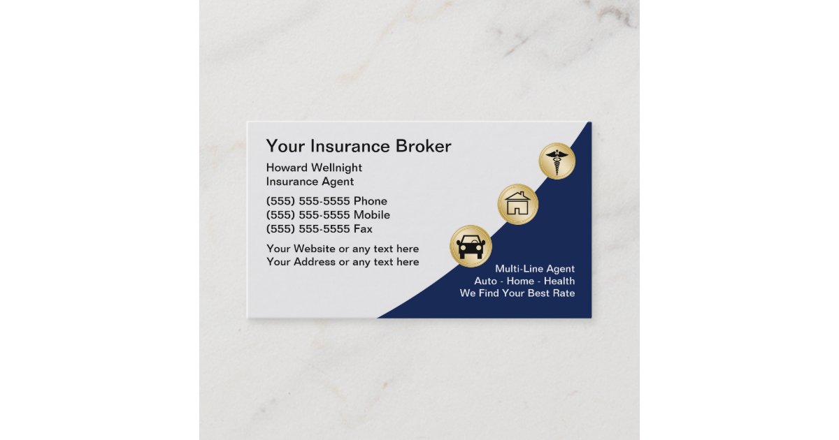 Insurance Broker Business Cards | Zazzle