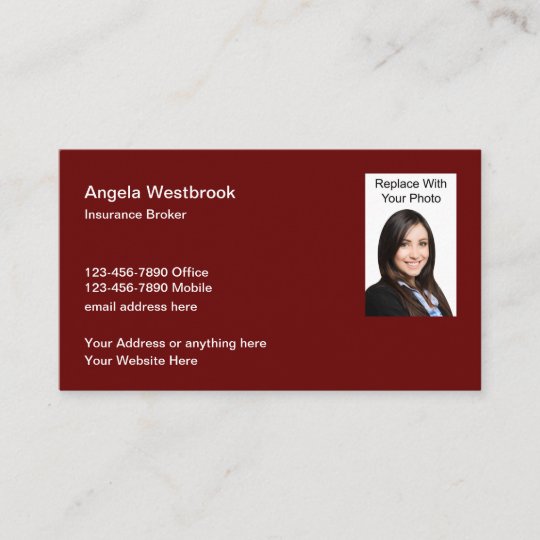 Insurance Broker Photo Template Business Cards | Zazzle.co.uk