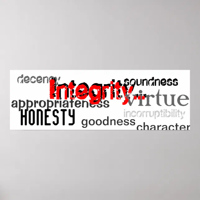 Integrity synonyms poster | Zazzle
