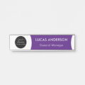 Interchangeable Office Door Name Plate with Logo | Zazzle