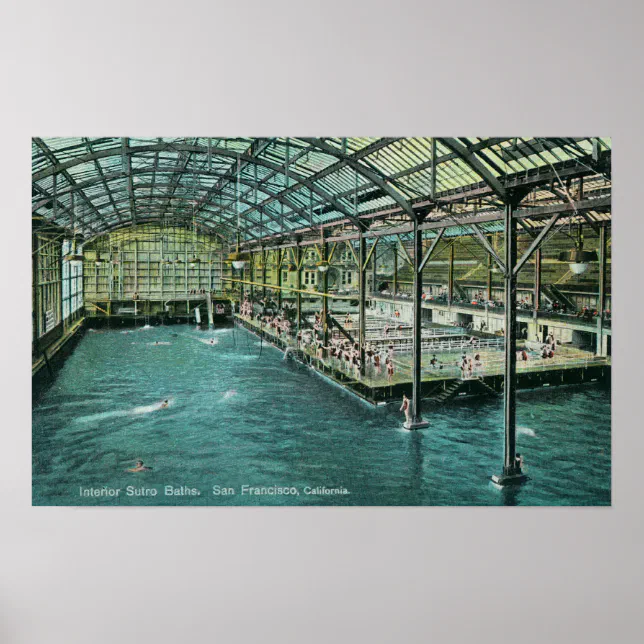 Interior View of the Indoor Sutro Baths Poster | Zazzle
