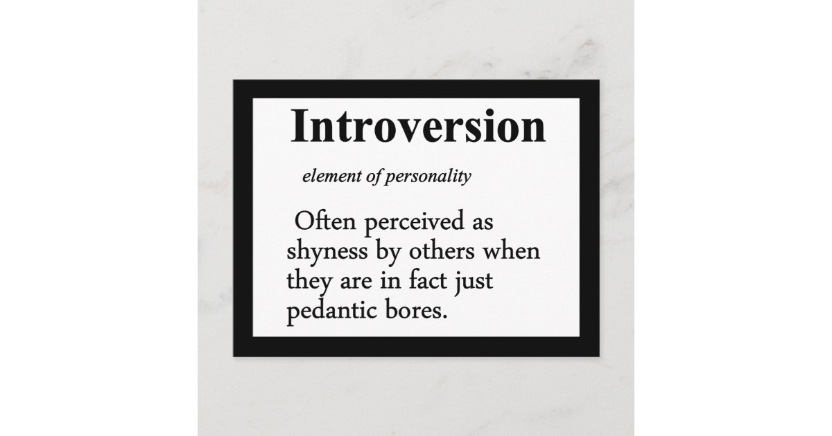 Introversion Definition 2020 Version Postcard | Zazzle