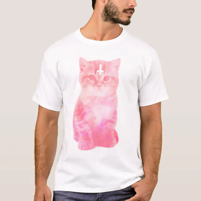 Inverted Cross Pastel Cat T-shirt | Zazzle