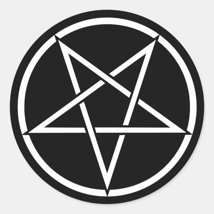 Inverted pentagram (background colour classic round sticker | Zazzle.co.uk