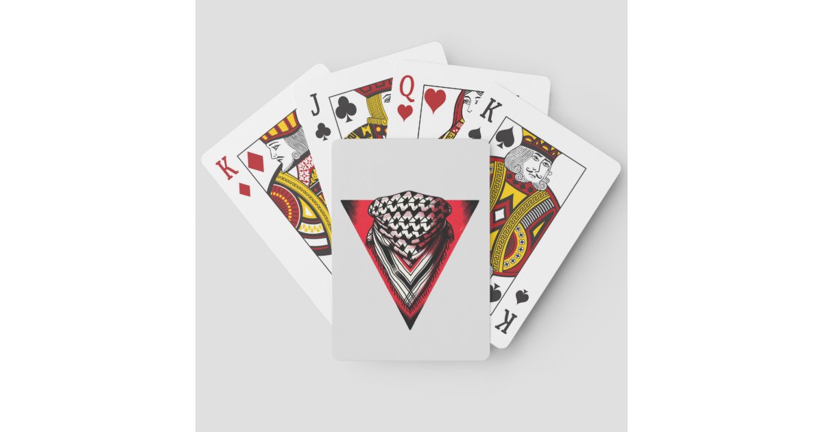 Inverted Red Triangle keffiyeh Playing Cards | Zazzle