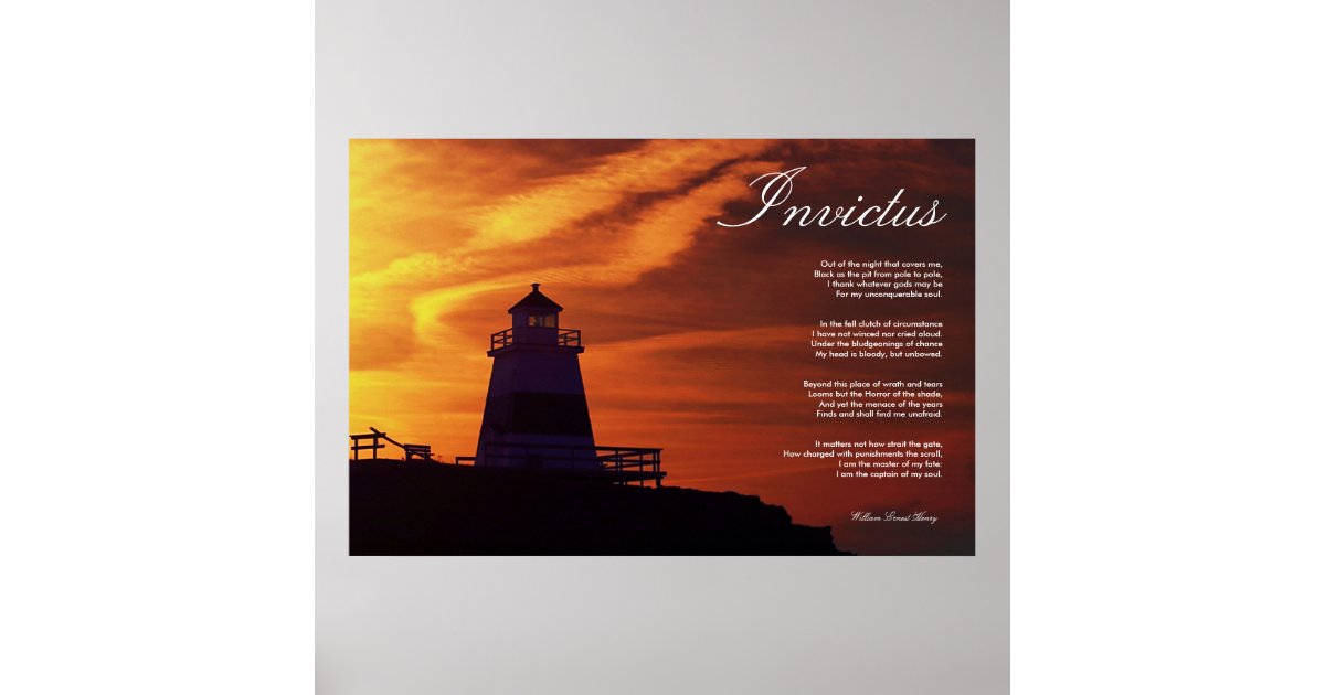 Invictus ~ Inspirational Poem ~ Canvas Poster | Zazzle