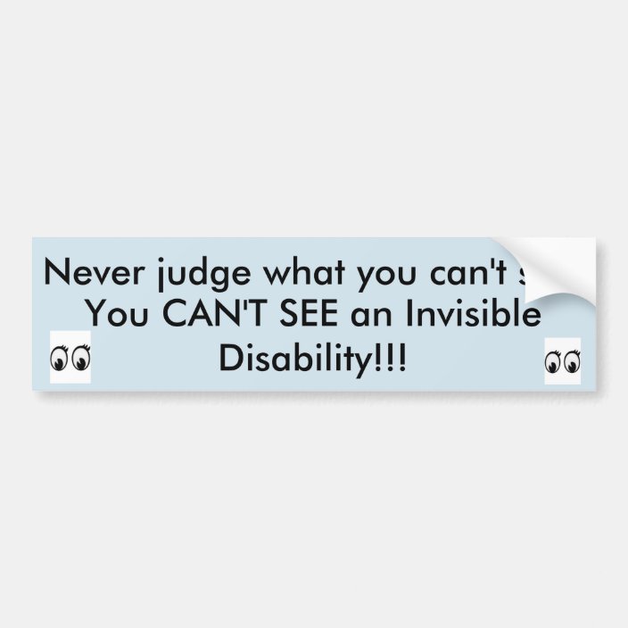 Invisible Disability Awareness Bumper Sticker | Zazzle.co.uk