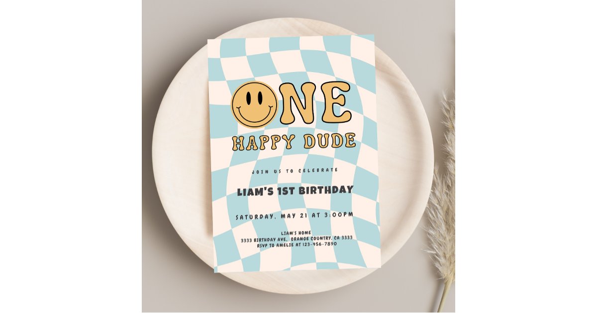 INVITACIÓN ONE HAPPY DUDE BIRTHDAY INVITATION | Zazzle