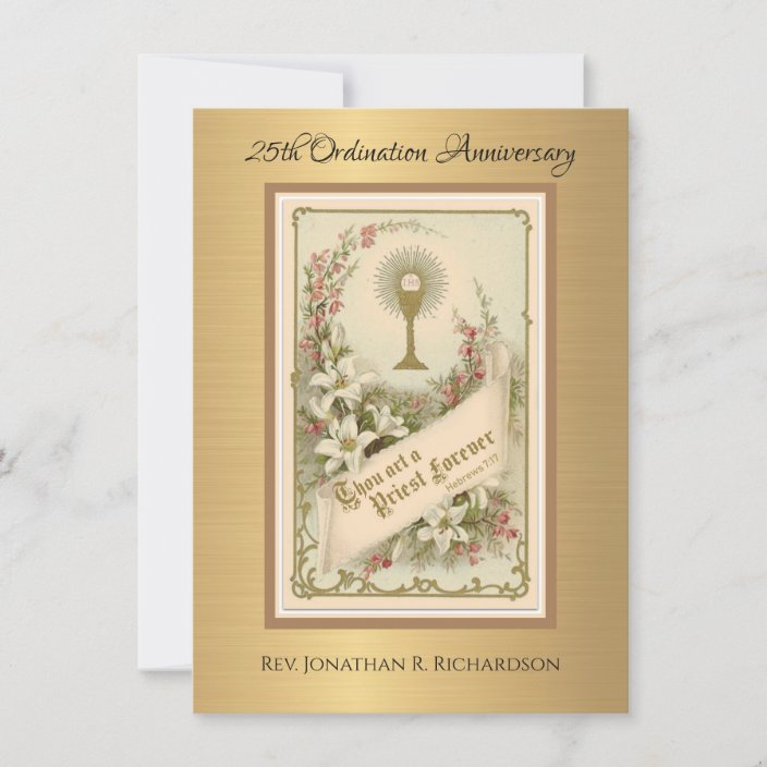 Invitation Catholic Priest Ordination Anniversary | Zazzle.co.uk