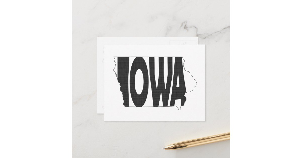 Iowa Shaped Hawkeye State Name Iowan Word Art Postcard | Zazzle