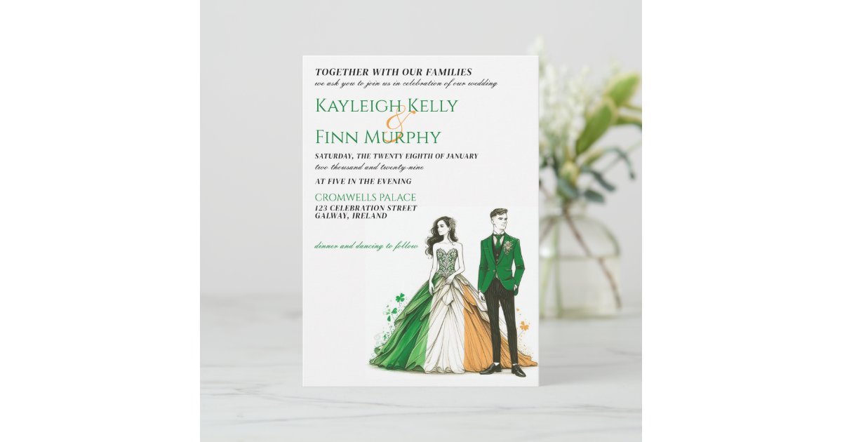 Ireland Couple Wedding Invitation | Zazzle