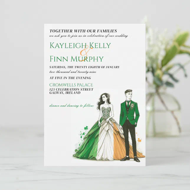 Ireland Couple Wedding Invitation | Zazzle