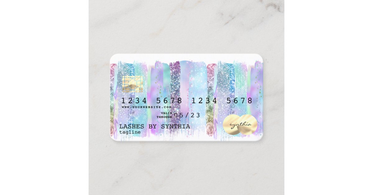 iridescent holographic Modern Credit Card | Zazzle