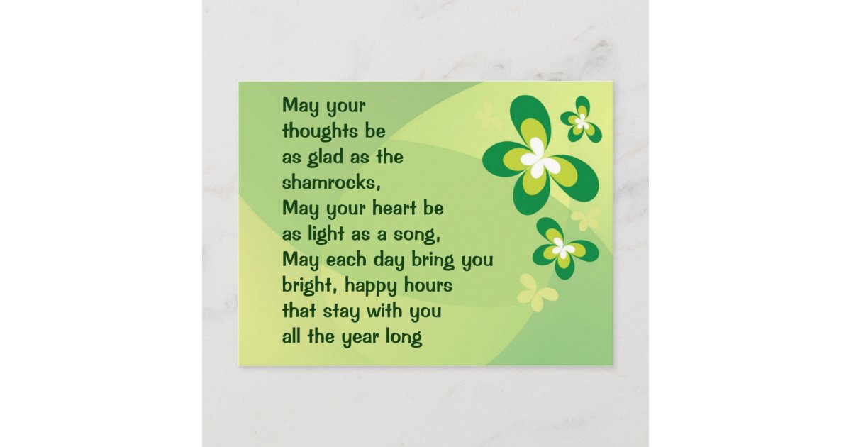 Irish blessing postcard | Zazzle
