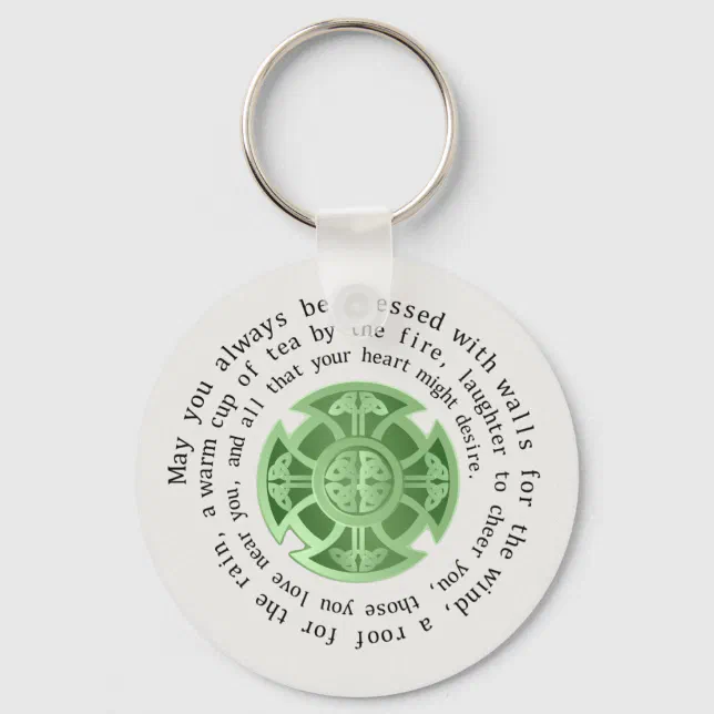 Irish Blessing with Celtic Cross Key Ring | Zazzle