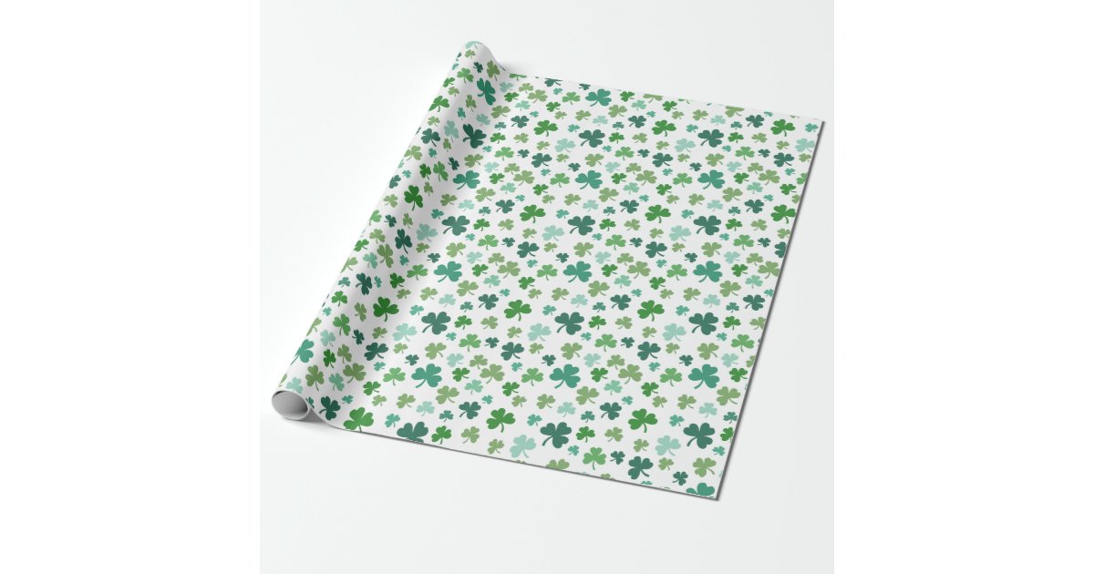 Irish Shamrock Muted Color Wrapping Paper | Zazzle