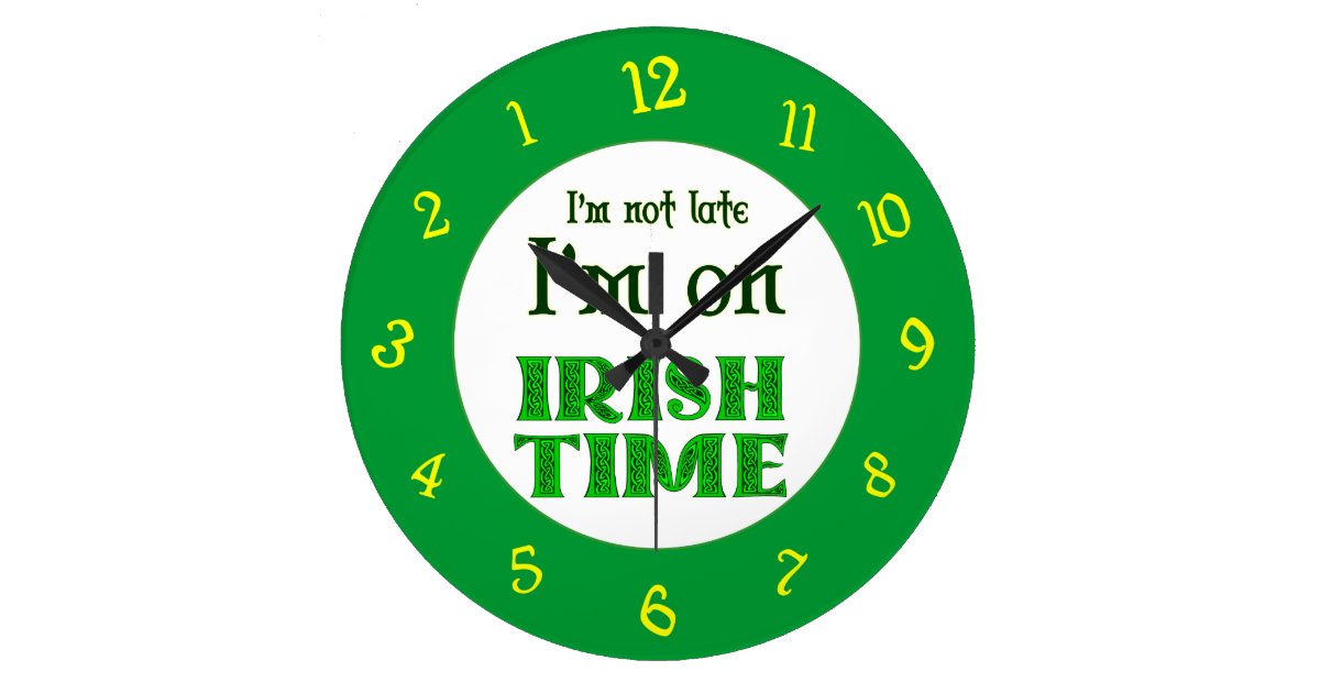 Irish Time Backwards Numbers Clock | Zazzle
