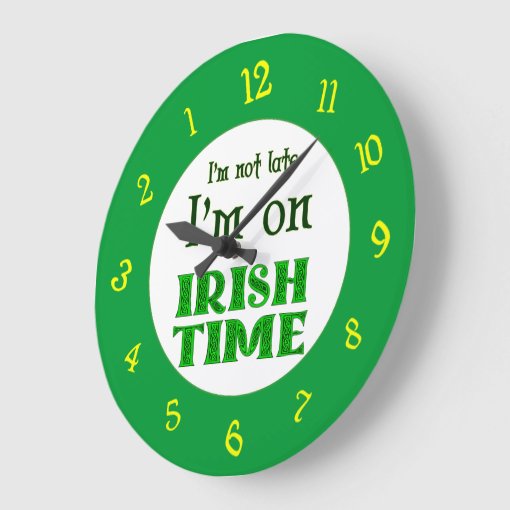 Irish Time Backwards Numbers Clock | Zazzle