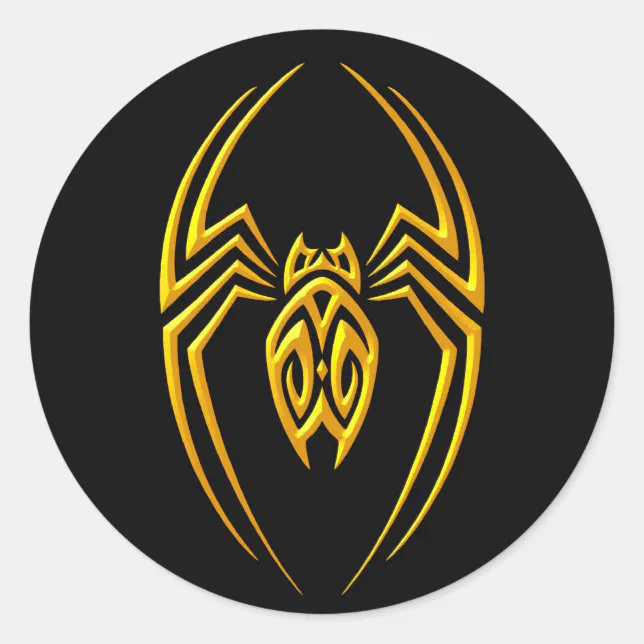 Iron Spider – Yellow and Black Classic Round Sticker | Zazzle