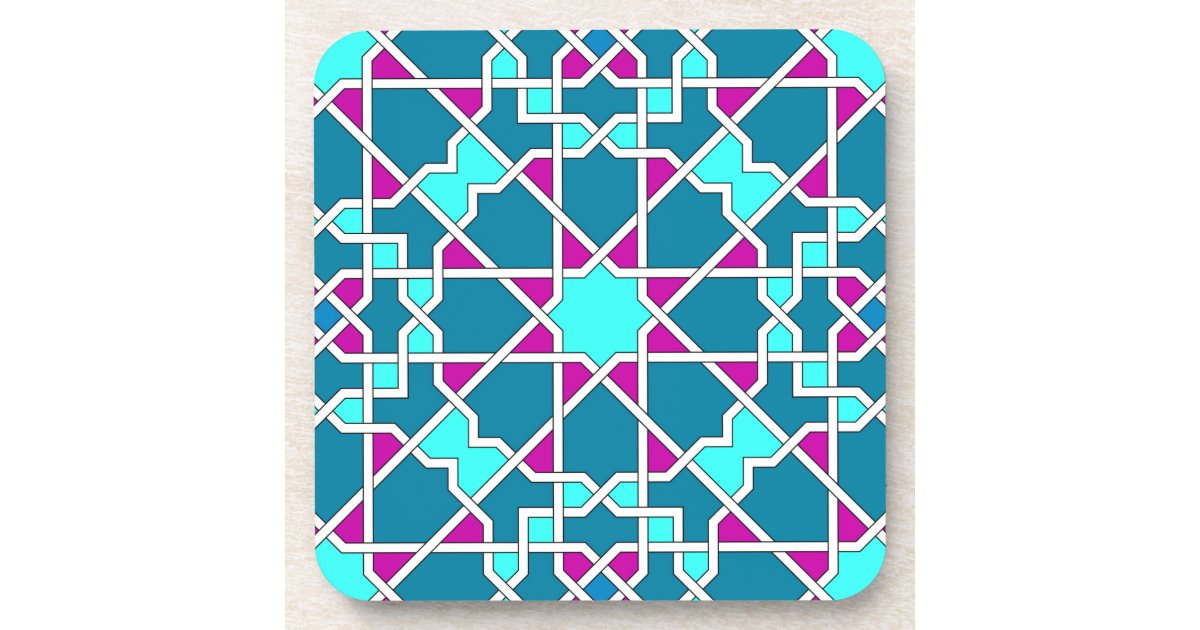 Islamic geometric pattern coaster | Zazzle