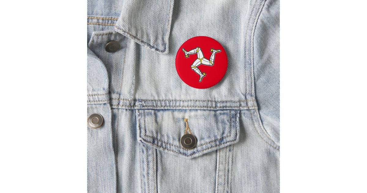 Isle Of Man Manx Flag 3 Legs Of Man Triskelion 6 Cm Round Badge | Zazzle