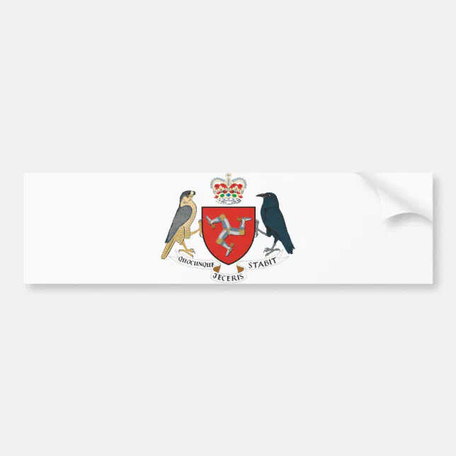 Isle of Man Official Coat Of Arms Heraldry Symbol Bumper Sticker | Zazzle