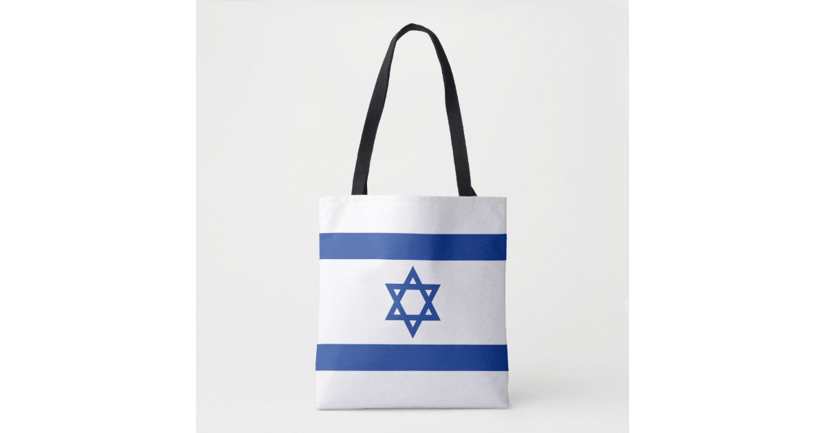 Israeli flag of Israel shopping tote bag | Zazzle