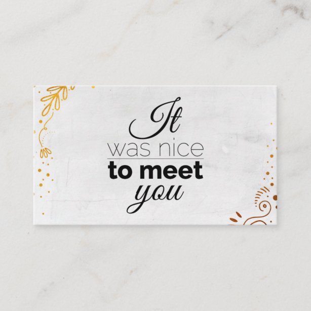 Nice To Meet You Business Cards | Zazzle UK
