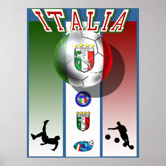 Italia artwork calcio world cup soccer sports poster | Zazzle
