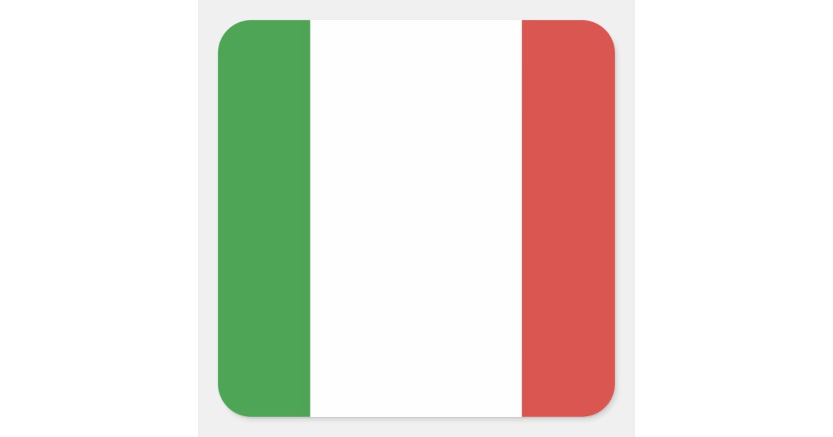 Italian Flag Square Sticker | Zazzle