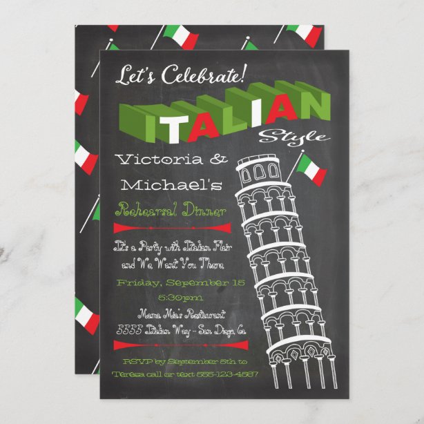 Italian Dinner Invitations | Zazzle UK
