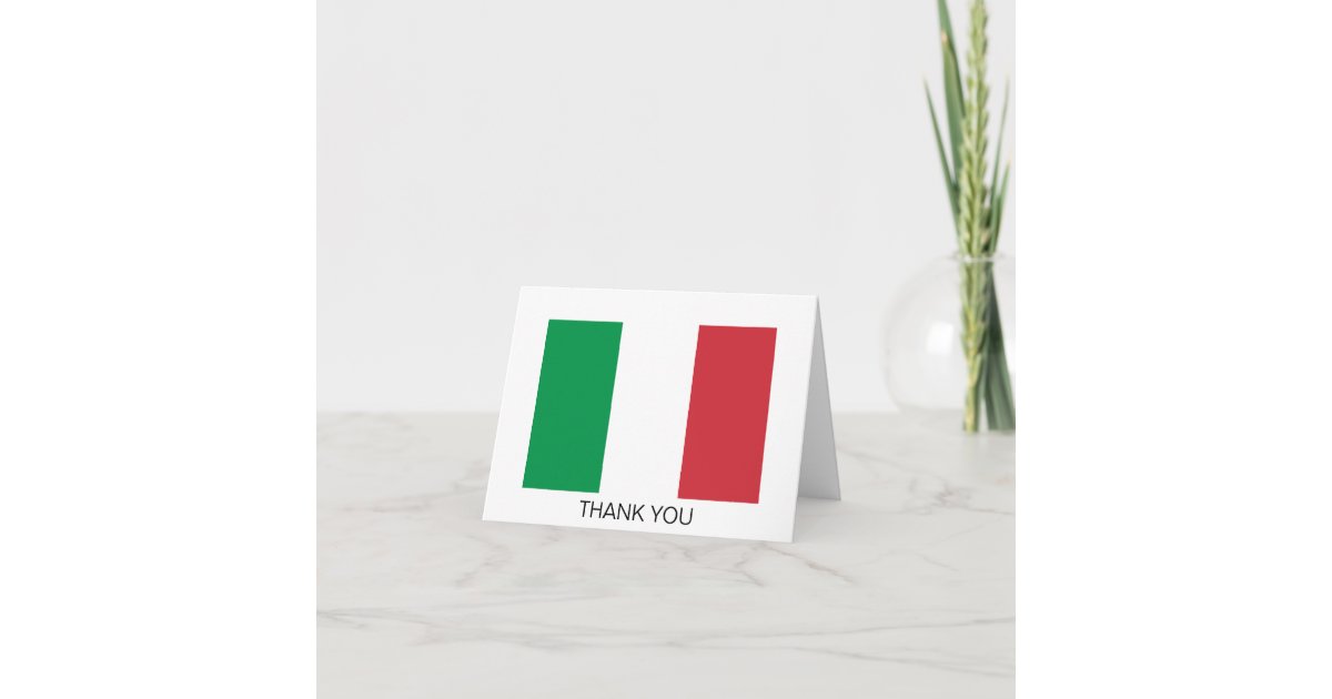 Italy Flag Thank You Card | Zazzle