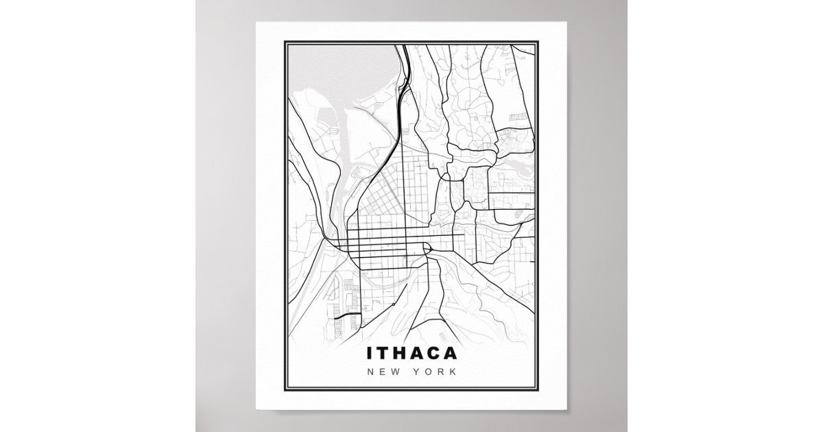 Ithaca Map Poster | Zazzle