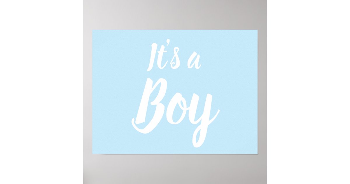 It's a Boy, light blue baby shower, gender reveal Poster | Zazzle