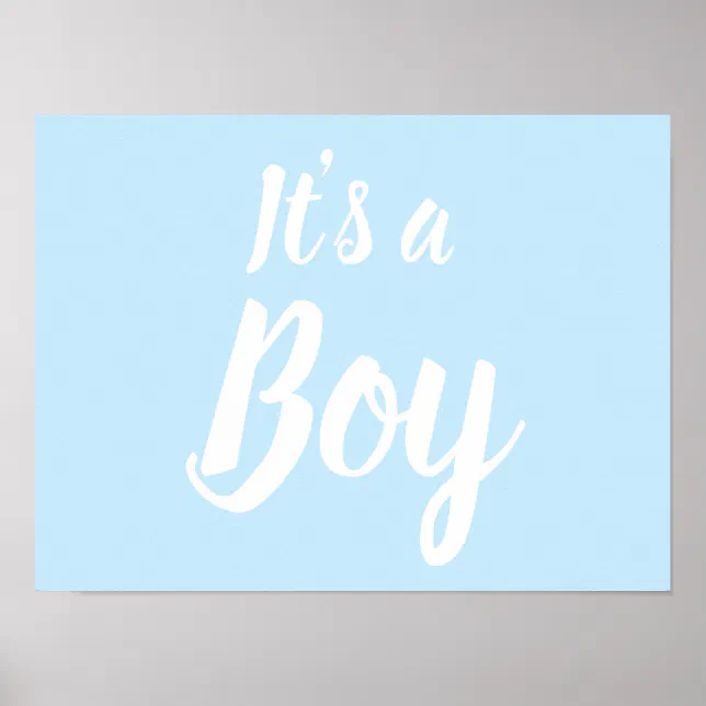 It's a Boy, light blue baby shower, gender reveal Poster | Zazzle
