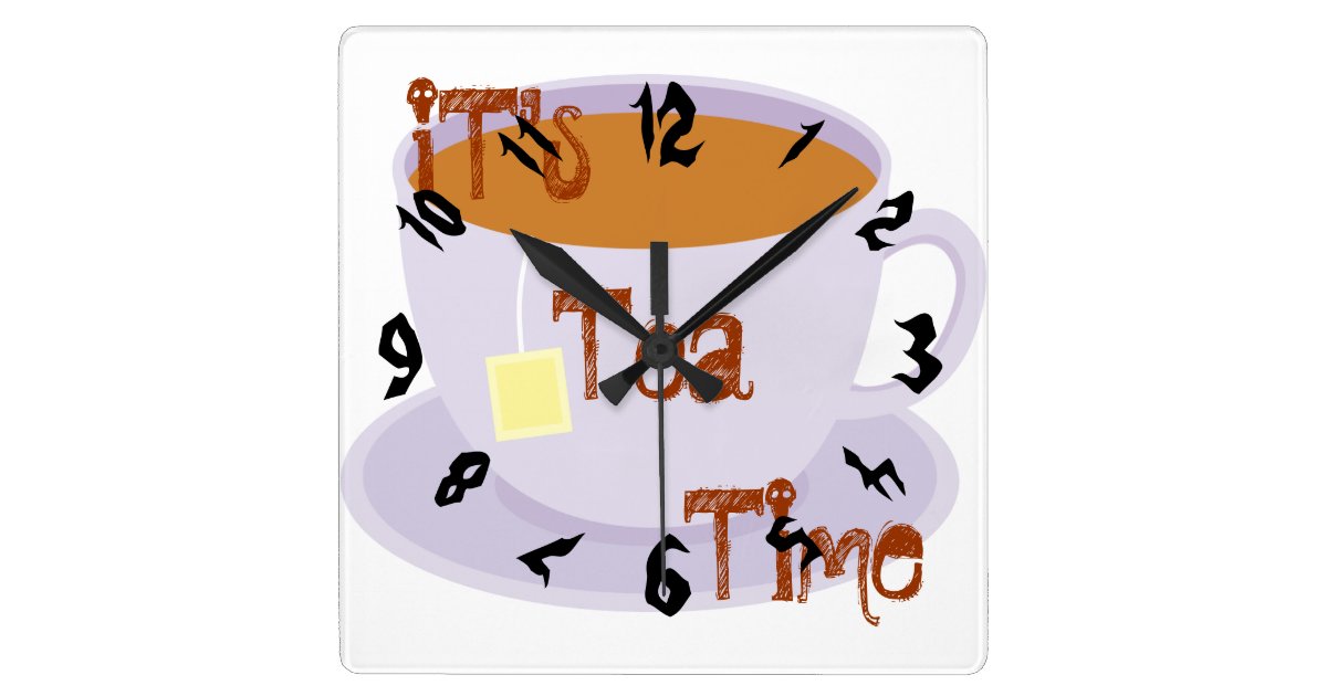 It's tea time clock | Zazzle.co.uk