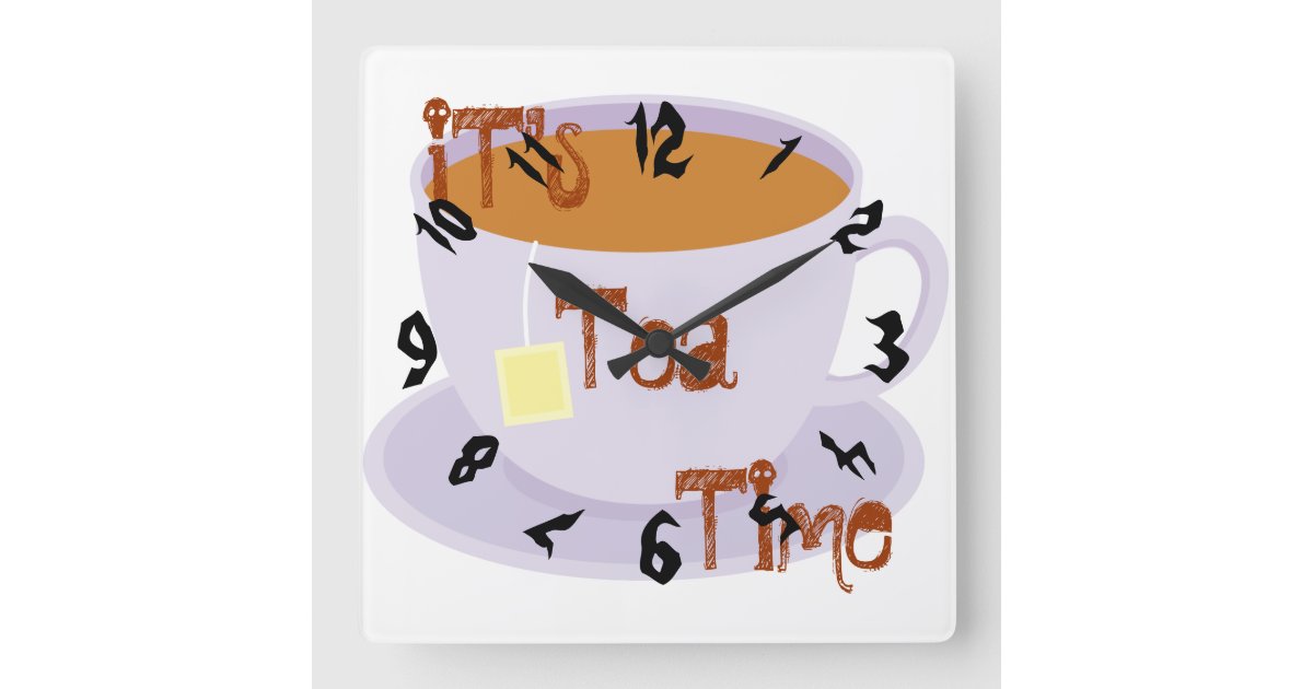 It's tea time clock | Zazzle