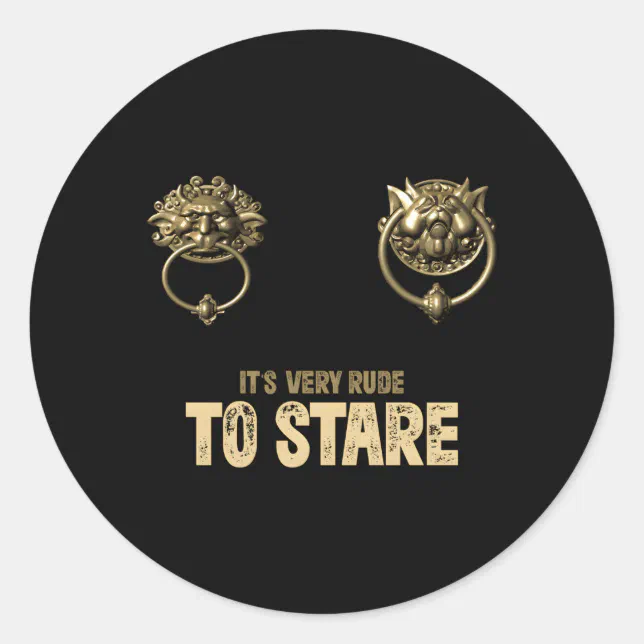 It'S Very Rude To Stare Labyrinth Door Knocker Classic Round Sticker ...
