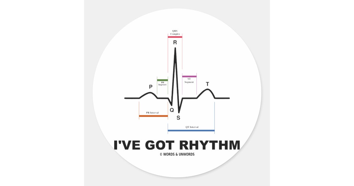 I've Got Rhythm (ECG - EKG Heart Beat) Classic Round Sticker | Zazzle