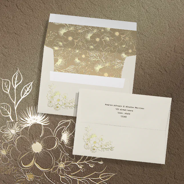 ivory and Gold Elegant Wedding Envelope | Zazzle