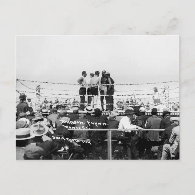 Jack Johnson vs. Fireman Jim Flynn Boxing: 1912 Postcard | Zazzle