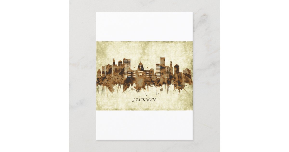 Jackson Mississippi Cityscape Invitation Postcard | Zazzle