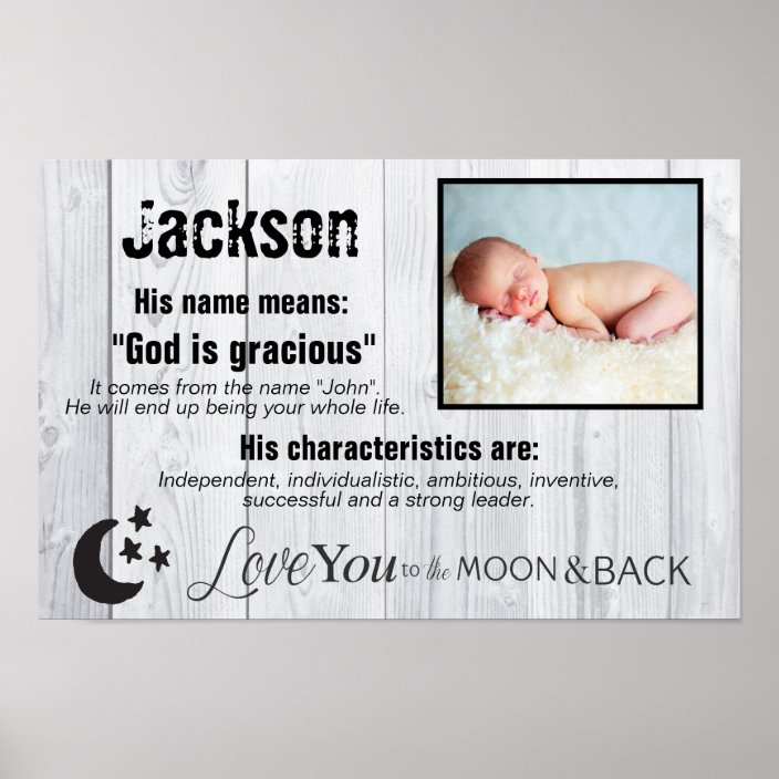 Jackson Photo and Name Meaning Poster | Zazzle.co.uk