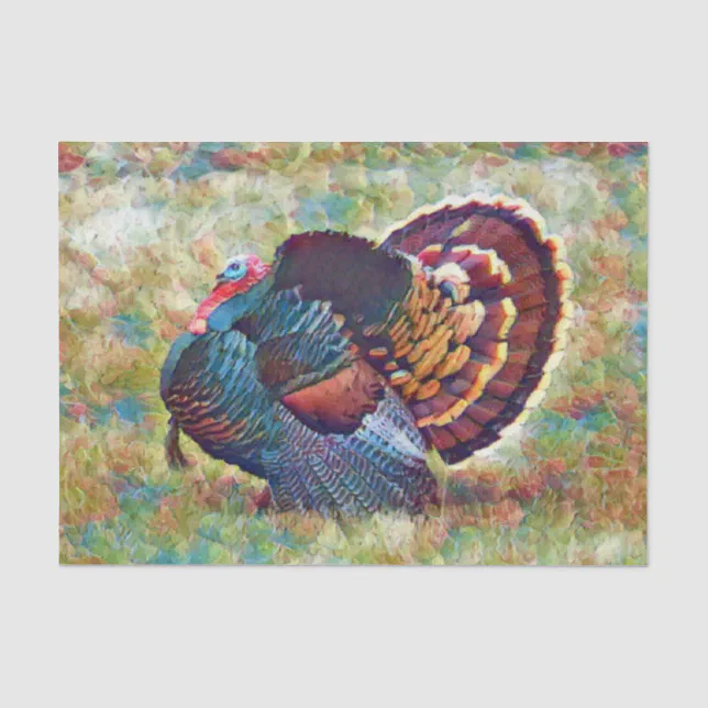 Jake Wild Turkey Monet Style Drawing Decoupage Tissue Paper | Zazzle