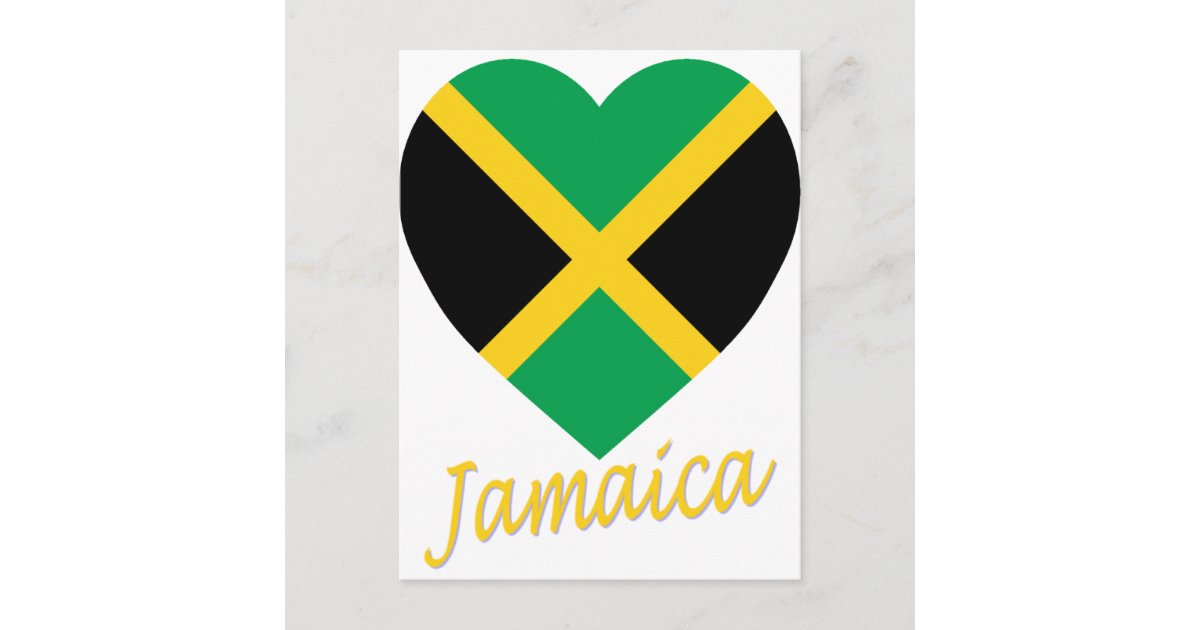 Jamaica Flag Heart Postcard | Zazzle