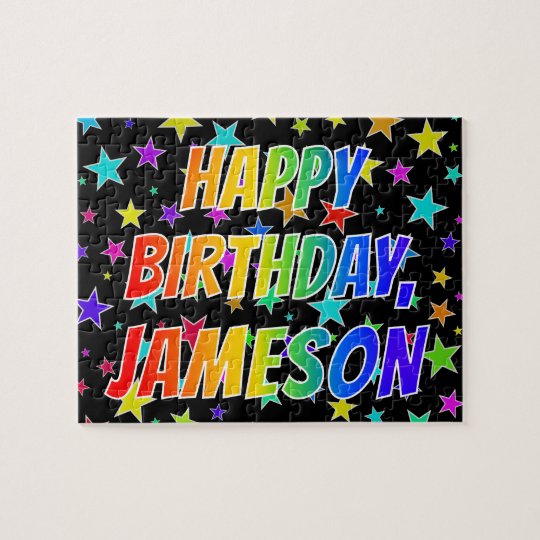 "JAMESON" First Name, Fun "HAPPY BIRTHDAY" Jigsaw Puzzle | Zazzle.co.uk
