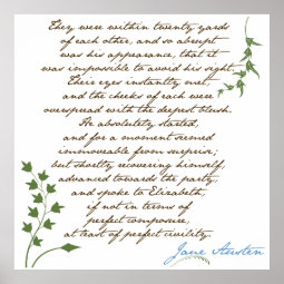 Jane Austen's Pride & Prejudice Quote #1 Poster | Zazzle