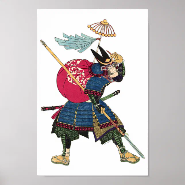 Japanese Eastern Samurai Vintage Warrior Poster | Zazzle