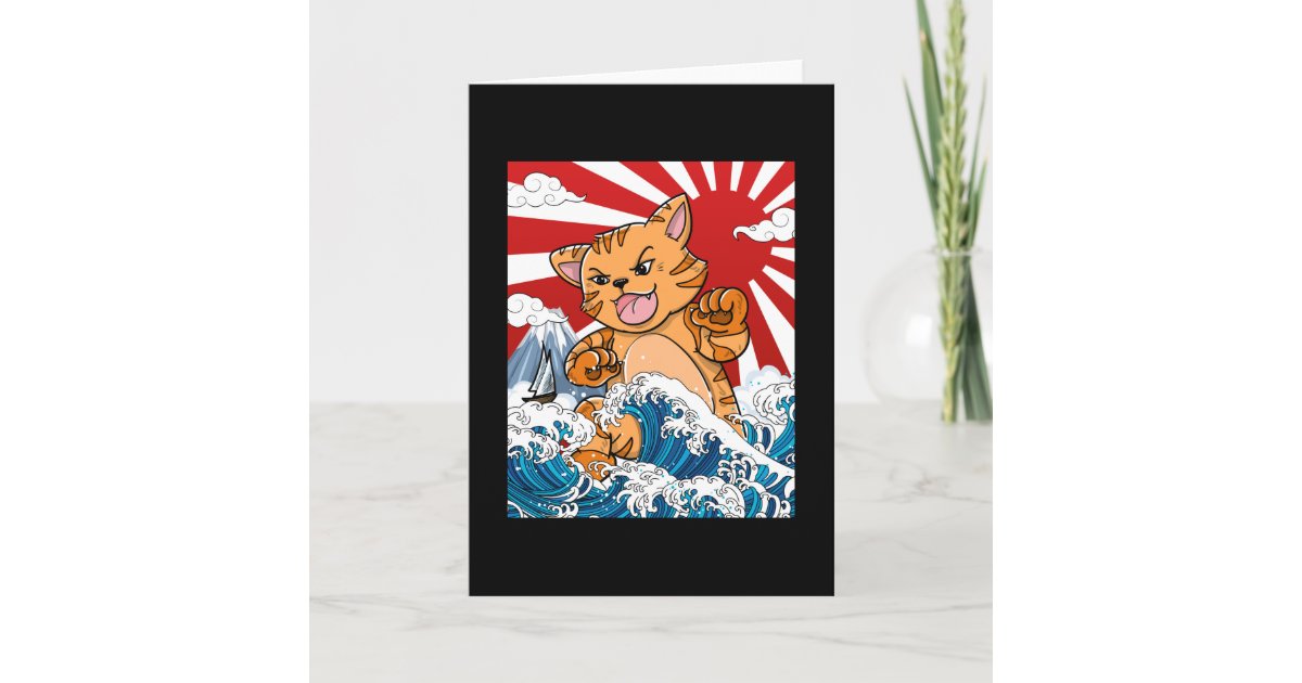 Japanese Kaiju Cat Anime Manga kawaii otaku Card | Zazzle