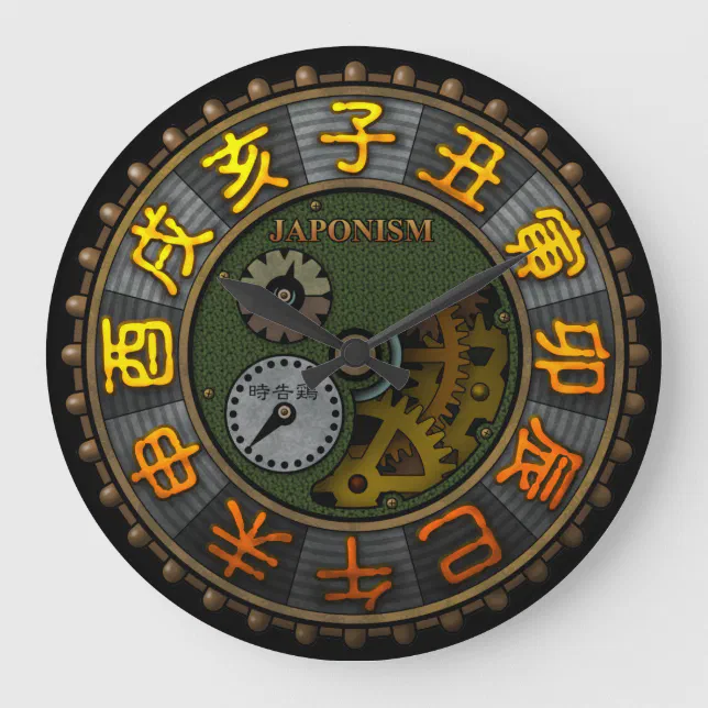 japonism2 large clock | Zazzle